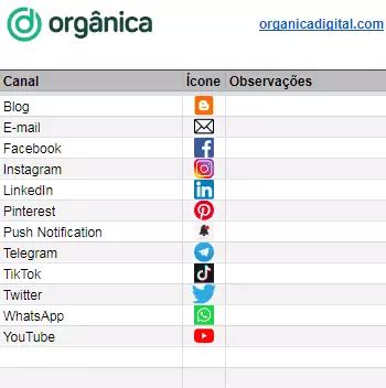 Calendário de conteúdo para redes sociais 2025 Grátis