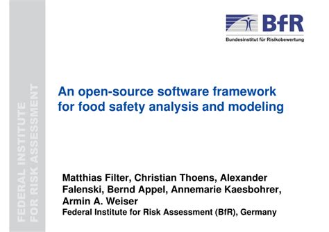 Pdf An Open Source Software Framework For Food Safety Analysis And Modeling