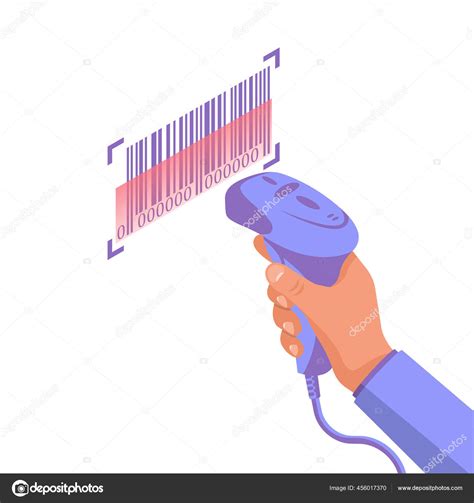 Operator Holds Barcode Scanner Hand Scanning Barcode Equipment