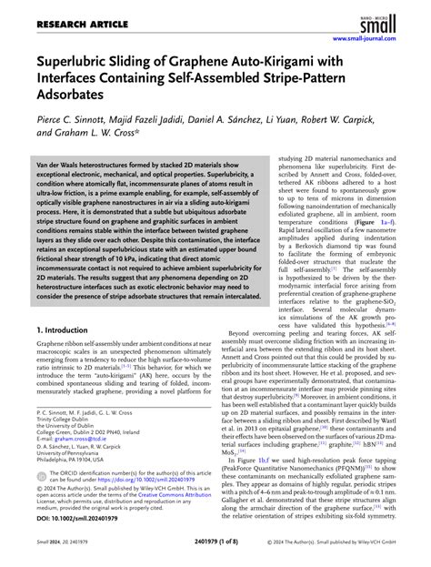 Pdf Superlubric Sliding Of Graphene Auto‐kirigami With Interfaces