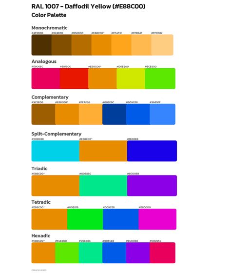 Daffodil Color Palette At Eleanor Noel Blog