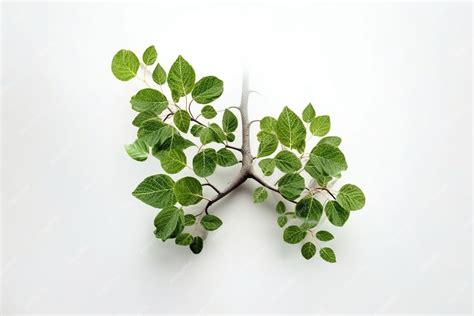 Premium Ai Image Human Lungs With Fresh Green Plant Leaves White