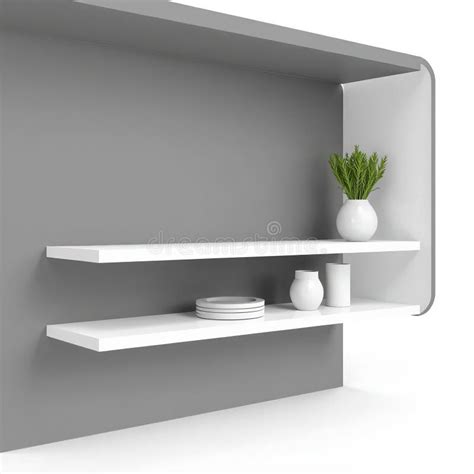 Spacesaving Minimalist Shelf Design Modern Storage Solutions For Small Spaces Stock Illustration