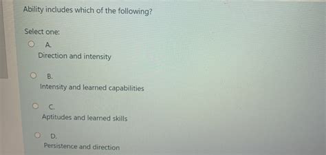 solved ability includes which of the following select one