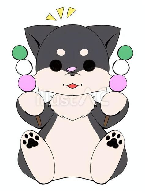 花見をする柴犬 黒イラスト No 24858849無料イラストフリー素材ならイラストAC