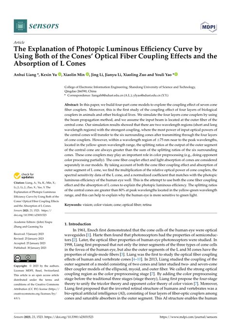Pdf The Explanation Of Photopic Luminous Efficiency Curve By Using