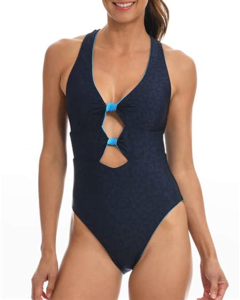 Citrus Reversible Knotted One Piece Swimsuit Neiman Marcus