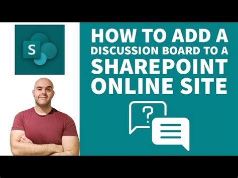 How To Add A Discussion Board To A SharePoint Online Site YouTube