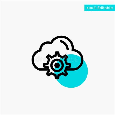 Cloud Setting Gear Computing Turquoise Highlight Circle Point Vector