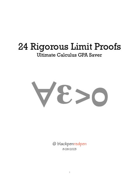 24 Rigorous Limit Proofs Pdf