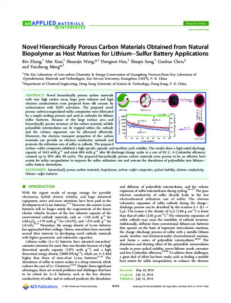 Pdf Novel Hierarchically Porous Carbon Materials Obtained From Natural Biopolymer As Host