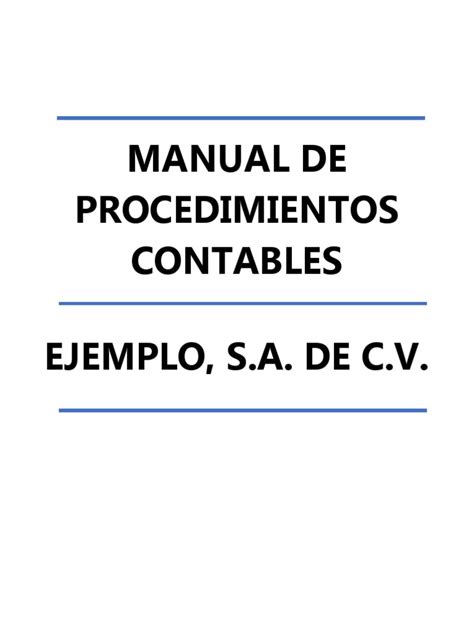 Seminario De Contabilidad Semana 03 Manual De Procedimientos Contables Pdf Contabilidad
