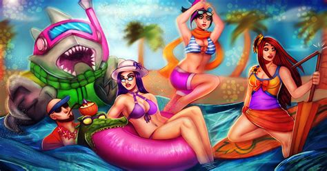 Leagueoflegends Pool Party Fanart Roguekelseyのイラスト Pixiv
