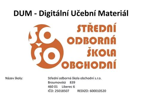 PPT DUM Digitální Učební Materiál PowerPoint Presentation free download ID