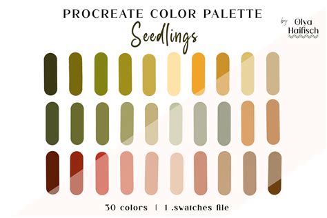 Greenery Procreate Color Palette Natural Spring Color Swatches By Olya Haifisch Thehungryjpeg