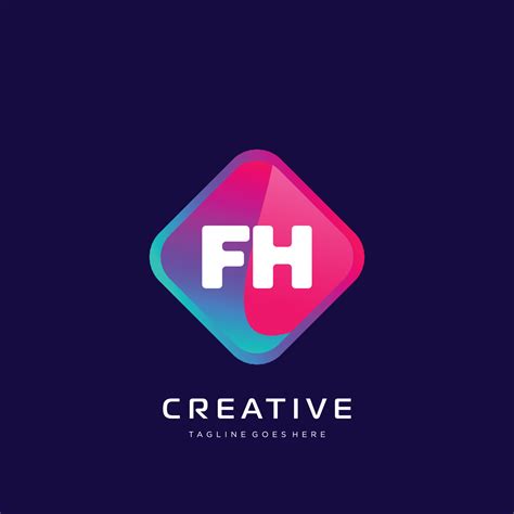 Fh Initial Logo With Colorful Template Vector 21494656 Vector Art At