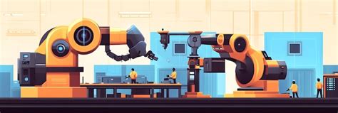 Robots Assembling A Complex Machine In A Factory Premium Ai Generated Image