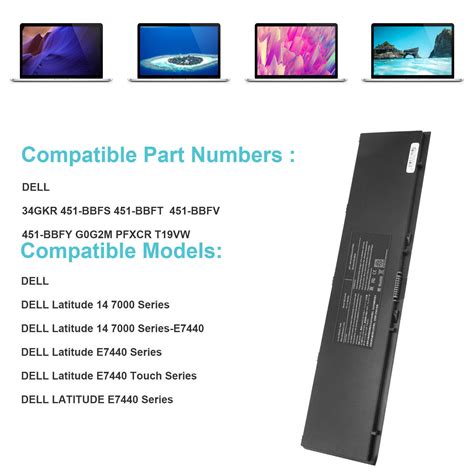 LOT 34GKR Battery For Dell Latitude 14 7000 E7440 E7450 E7420 T19VW