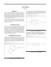 Lab Report Pdf Lab Report ABSTRACT The Lab Experiment Has Five Parts First