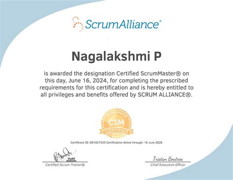 Nagalakshmi P On Linkedin Officially Csm®certified 😊