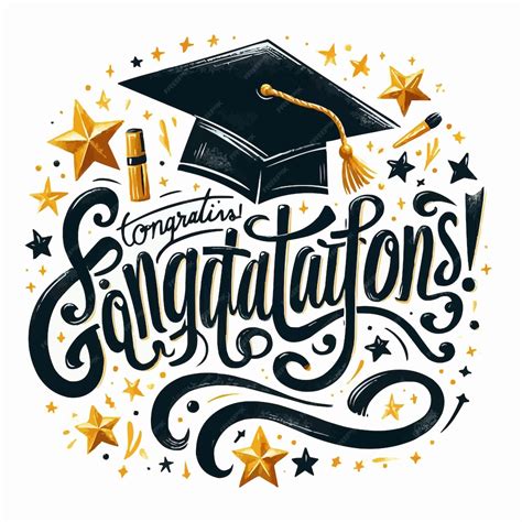 Congratulations Greeting Sign Congrats Graduated Handwritten Modern