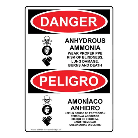 Portrait Osha Ammonia Sign With Symbol Odep 1260