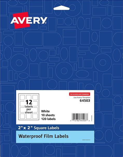 Avery 2x2 Square Labels Template 22816