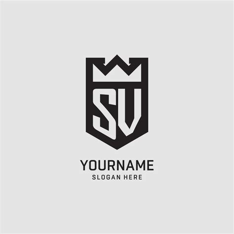 Initial SV Logo Shield Shape Creative Esport Logo Design 25758800