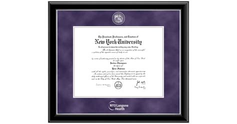 Nyu Langone Health Residency Certificate Masterpiece Frame In Onyx