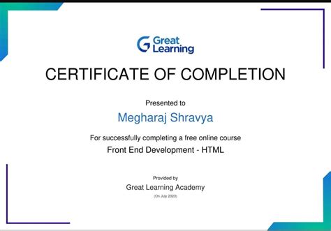 Megharaj Shravya On Linkedin Greatlearning Html Webdevelopment