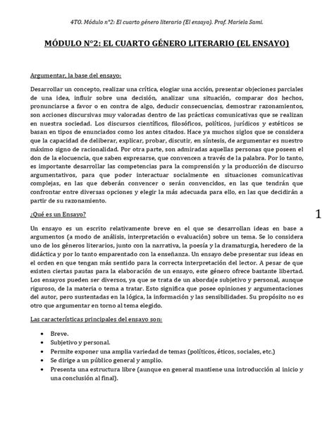 4to MÓd N°2 El Ensayo Sami 1 Pdf Ensayos