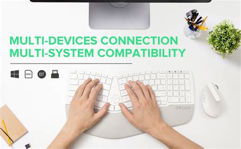 Amazon.com: DeLUX GM902 Wireless Ergonomic Split Keyboard Rechargeable ...