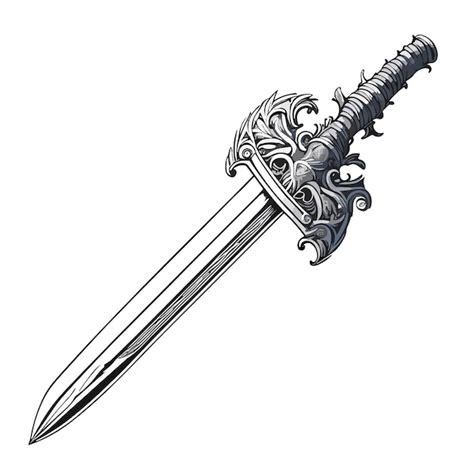 Premium Vector A Sword With A Dragon Design On It
