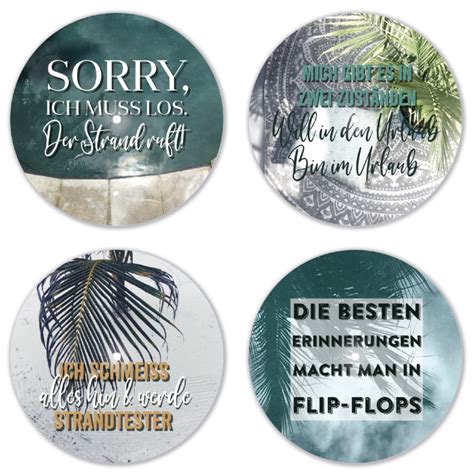 Interluxe LED Untersetzer RUND Er Set Strandurlaub Vier Leuchten