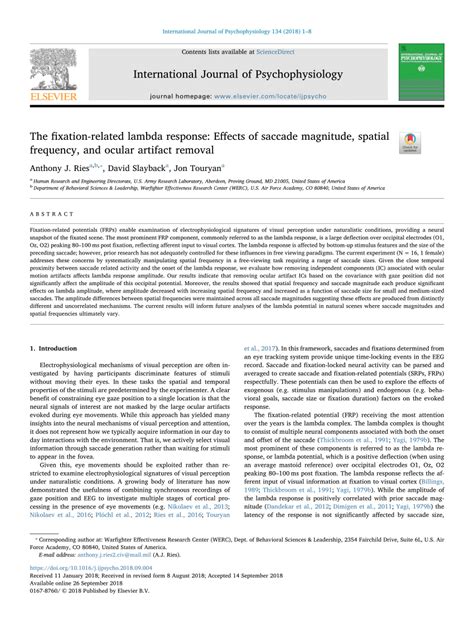 pdf the fixation related lambda response effects of saccade