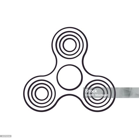 벡터 일러스트입니다 피 젯 회전자의 손으로 그려진된 낙서입니다 초점을 증가 스트레스 릴리프에 대 한 손 장난감입니다 인기 있는 가제트 만화 밑그림입니다 흰색 배경에 고립