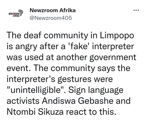 Another Fake Sign Language Interpreter Exposed On South African Tv