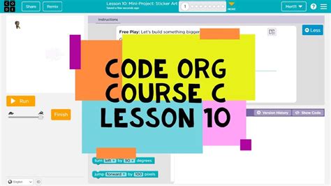 Course C Lesson 10 Mini Project Sticker Art Code Org Express