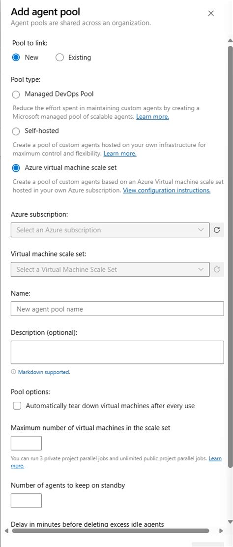 Cannot Create A Vmss Agent Pool Azure Subscription Is Grayed Out Microsoft Qanda