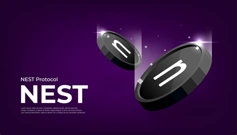 NEST Protocol Coin Crypto Currency Themed Banner NEST Icon On Modern Black Color Background