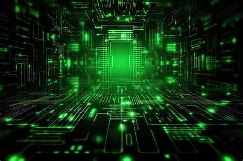 Premium Photo Digital Data Structure Neon Lights On Black Background