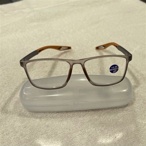 Accessories New Mens Tr9 Sport Reading Glasses Grayorange 400 Wcase