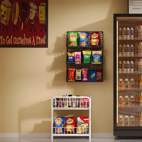 X Cosrack 3 Tier Large Stackable Snack Organizer Versatile Wall Mounted Wire