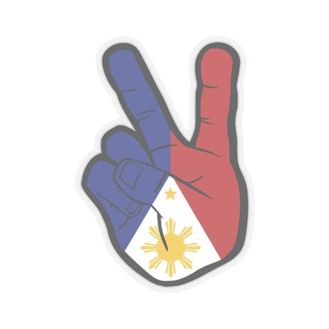Peace Sign Philippines Flag Kiss Cut Stickers Philippines Flag