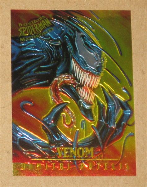 Spider Man Fleer Ultra 1995 Masterpieces Web Card 8 Venom Ex