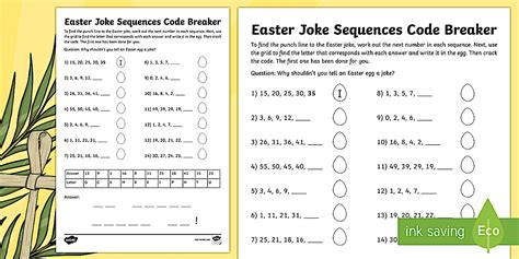 Easter Code Breaker Worksheet Easy To Print Twinkl