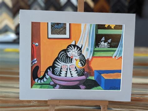 Kliban Cat From 1998 Calendar Cat Bath Tub And Rubber Ducky Etsy