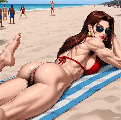 Rule 34 Ai Generated Armpit Hair Athletic Female Beach Bikini Bikini