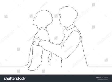 Continuous Line Art Two Men One Stock Vector Royalty Free 1517102735 Shutterstock