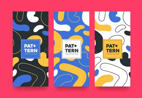 Vector Set Packaging Templates With Abstract Modern Texture Stock